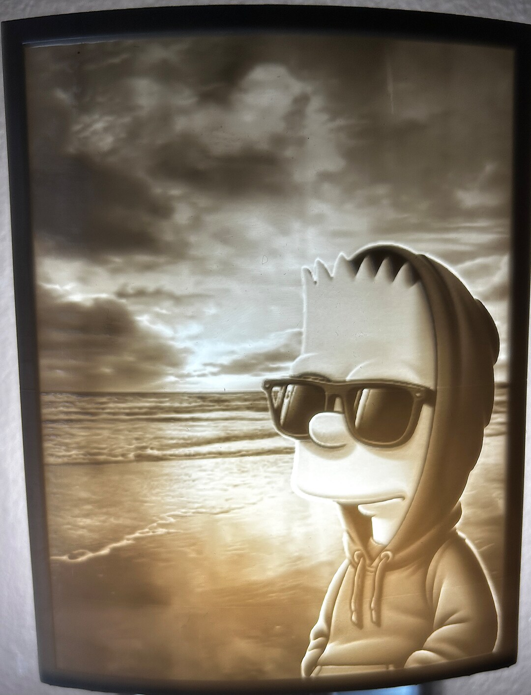 Bart Simpson on Beach Custom Made 3D Lithophane Night-light - Etsy