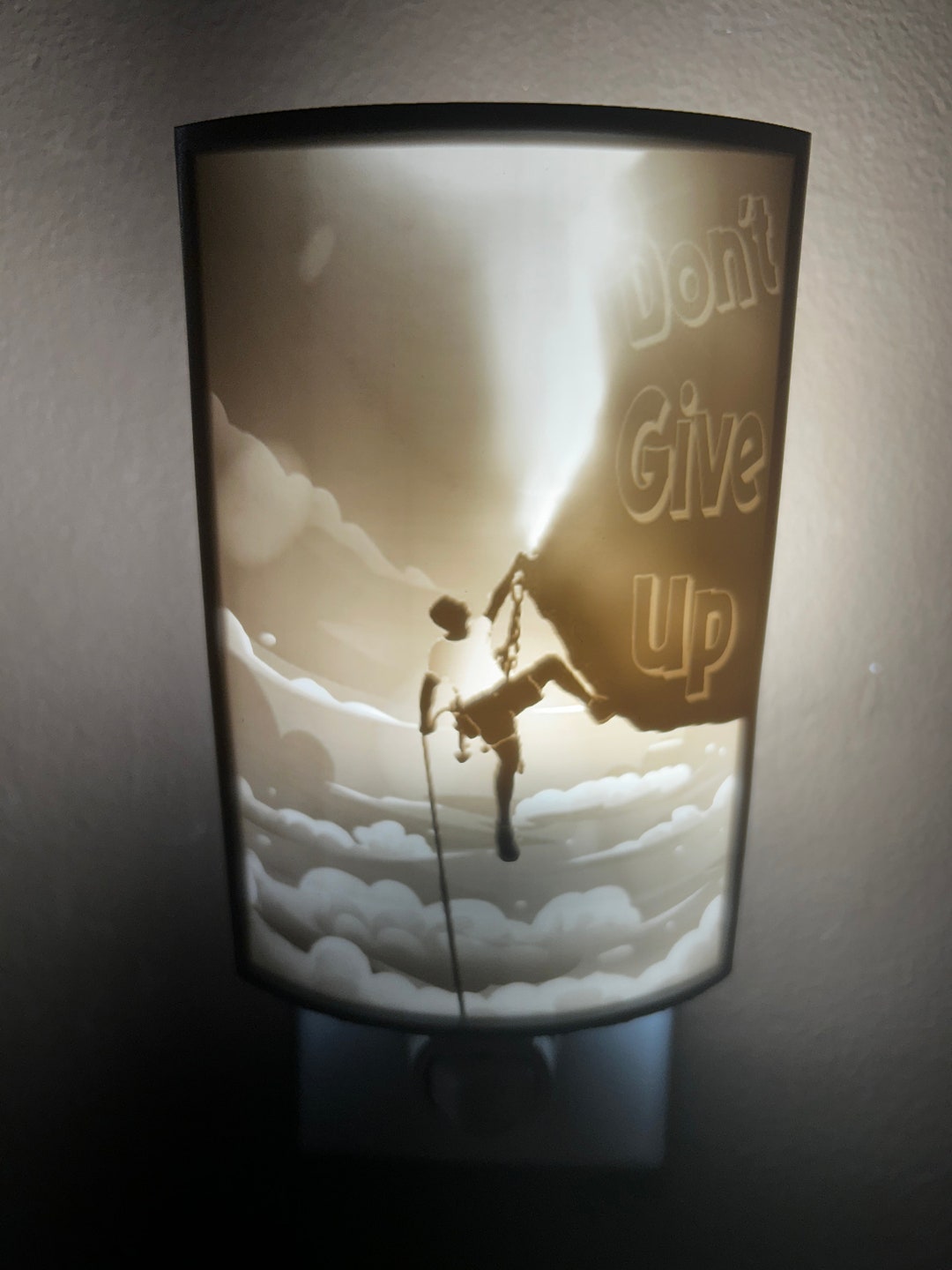 Don't Give up Rock Climber Custom Made 3D Lithophane Night-light - Etsy