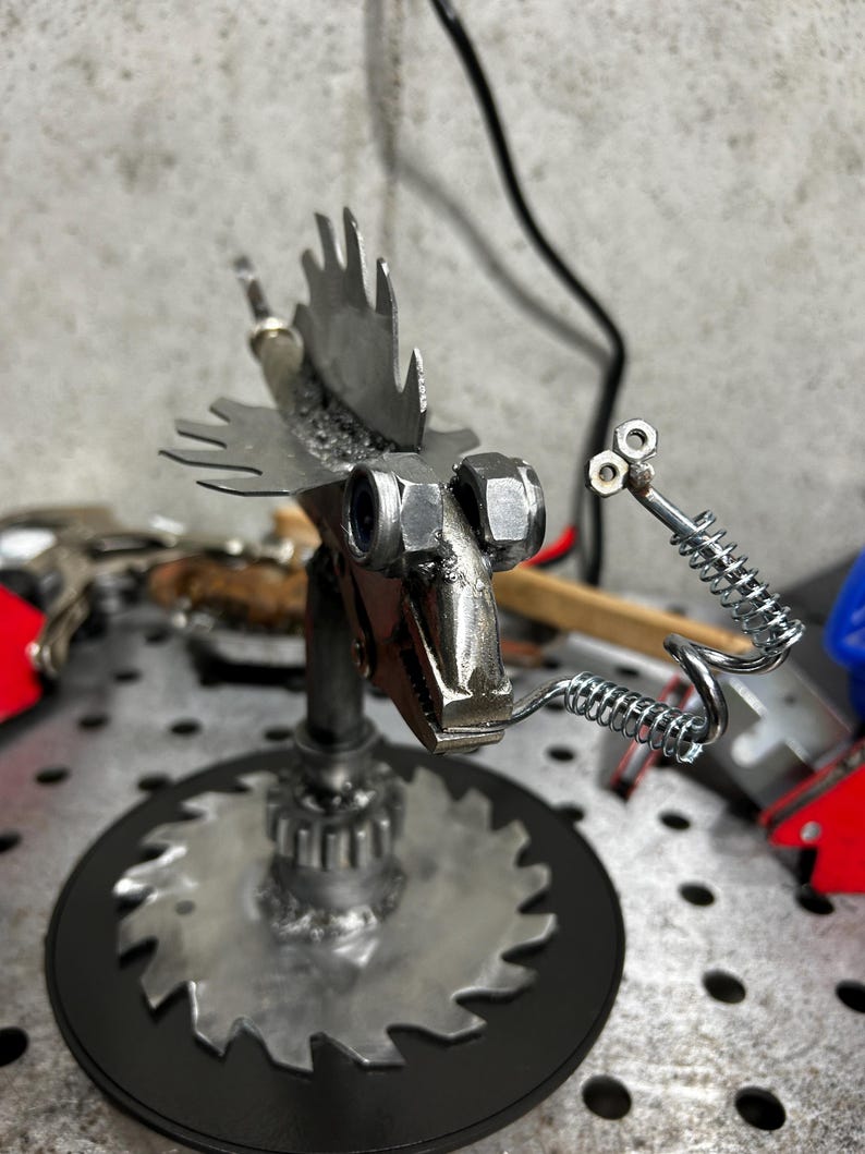 Metal Welded Art, "gary" the Saw Fish With "tony" the Worm. One of a ...