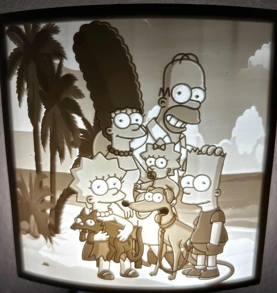 Simpsons Vacation Custom Made 3D Lithophane Night-light - Etsy