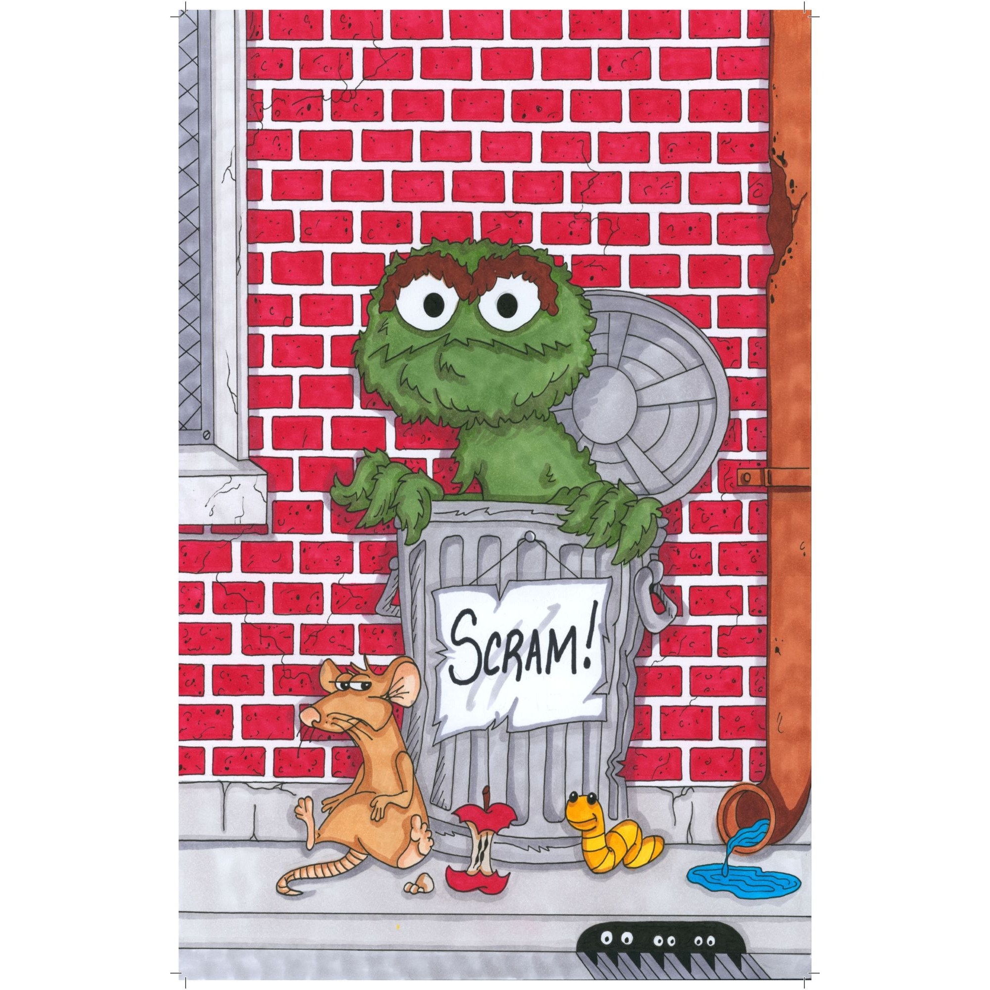 Oscar the Grouch Art Print - Etsy