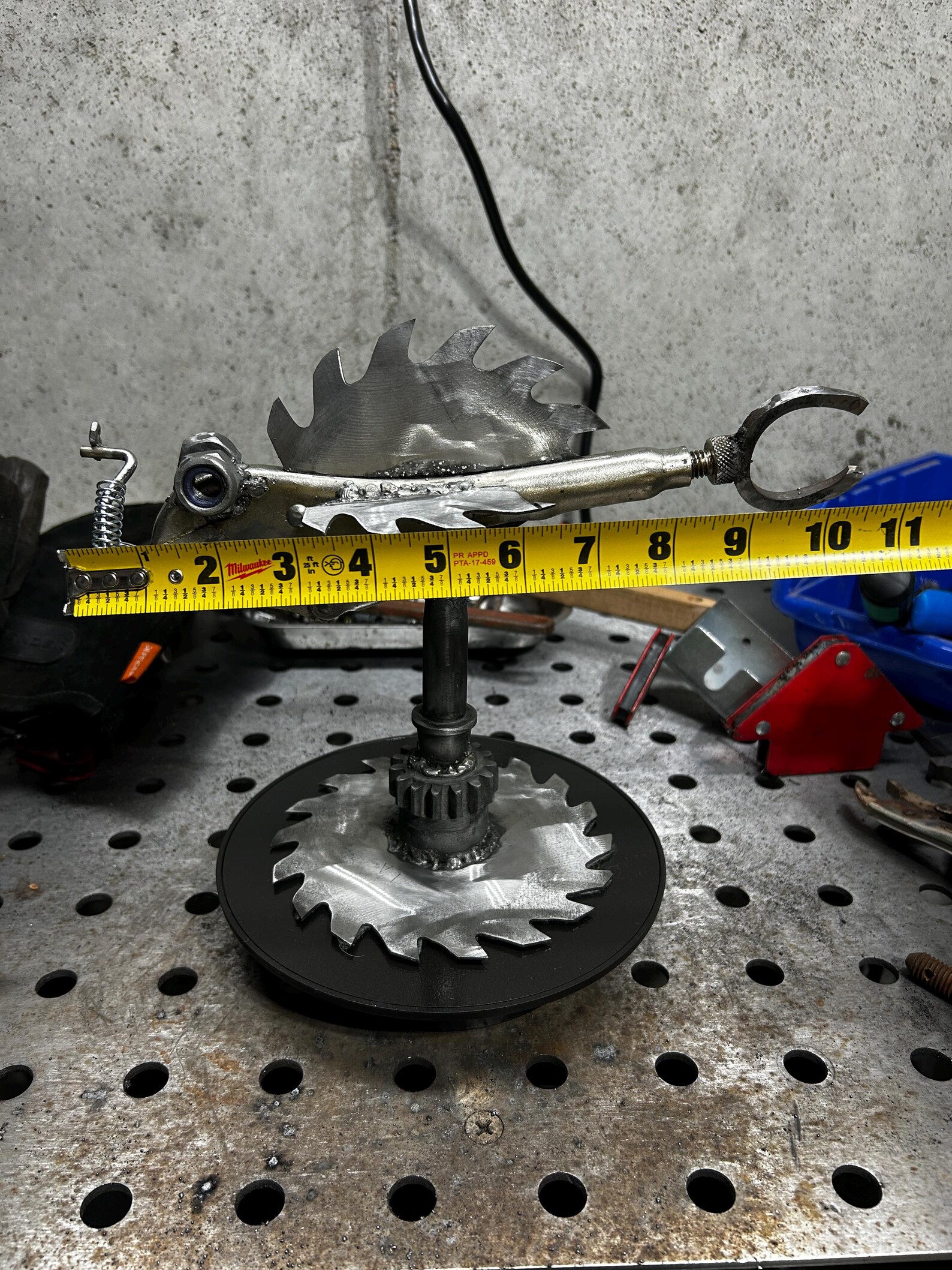 Metal Welded Art, "gary" the Saw Fish With "tony" the Worm. One of a ...