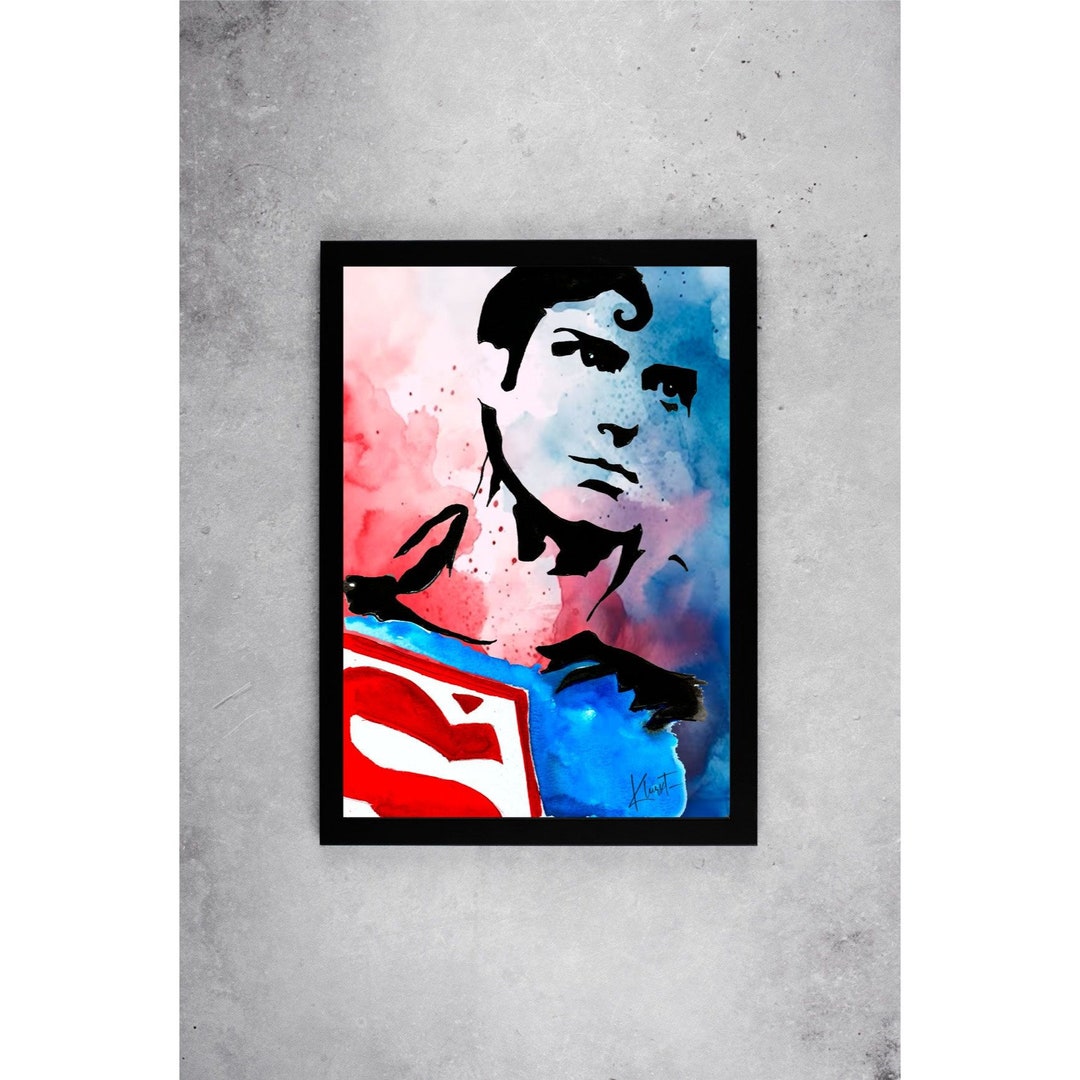 Superman Christopher Reeve Watercolor Art Print Poster - Etsy