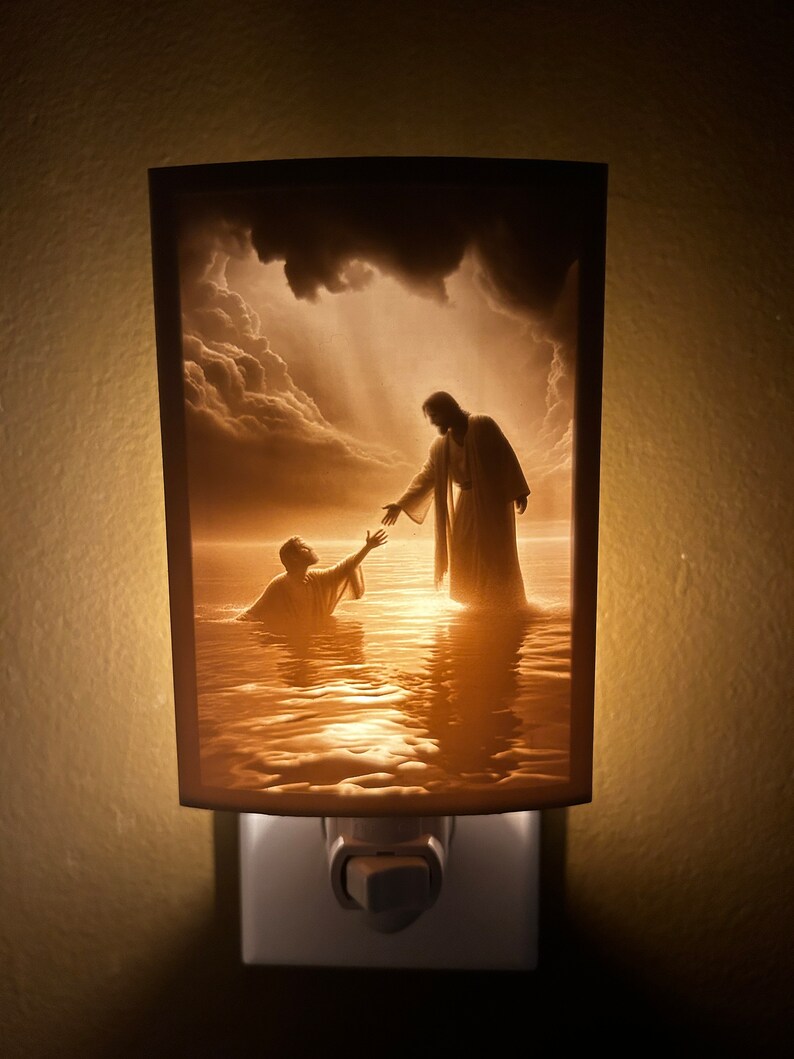 Jesus Giving a Helping Hand Religious Unique Custom Made 3D Lithophane ...