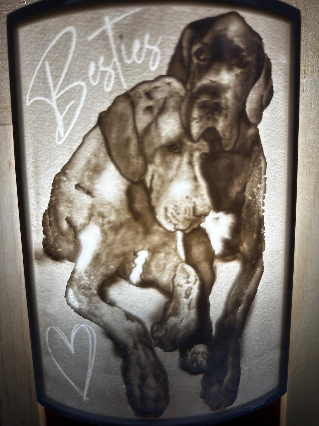 Dog Best Friends Unique Custom Made 3D Lithophane Night-light - Etsy