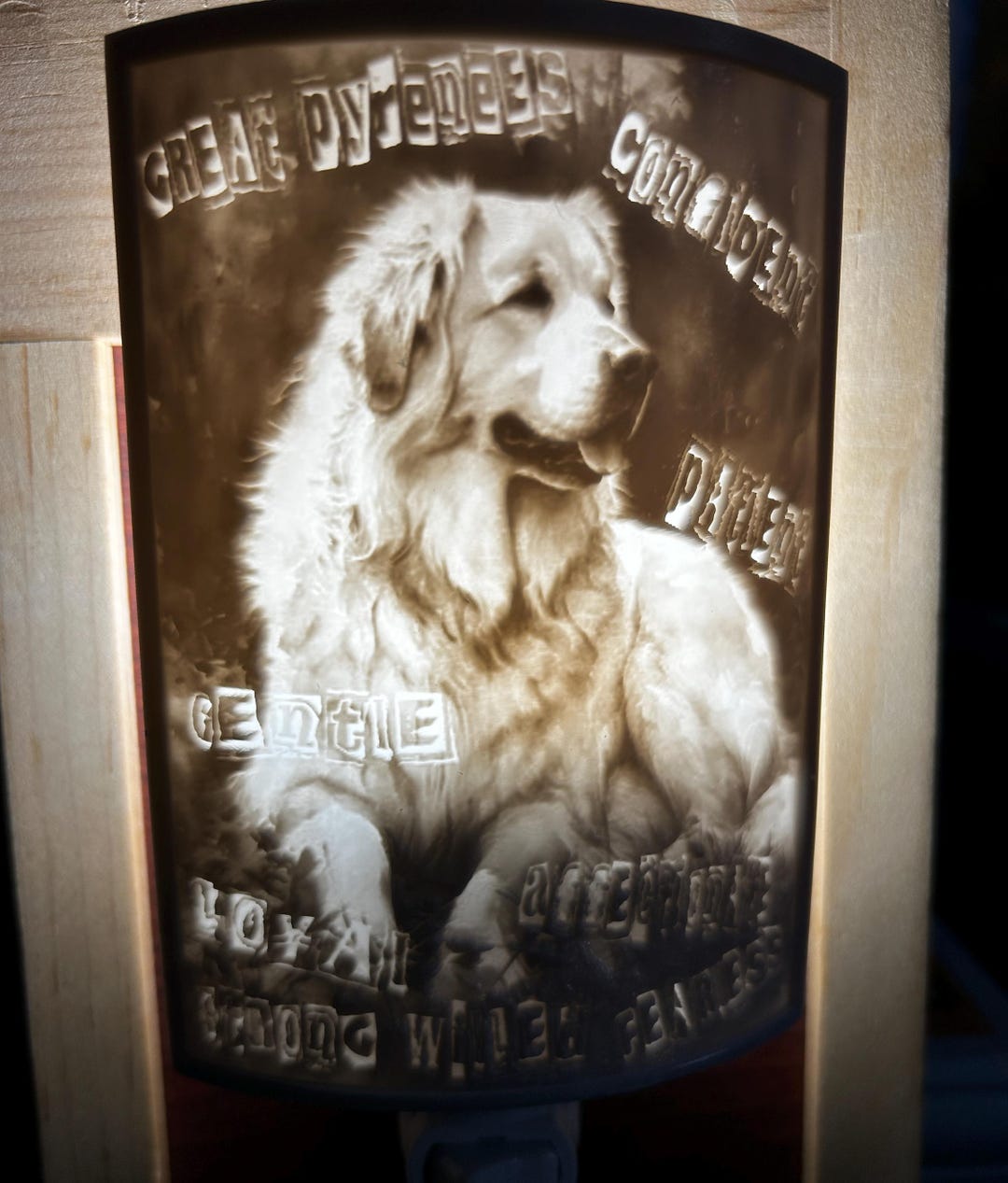 Great Pyrenees With Traits Unique Custom Made 3D Lithophane Night-light ...