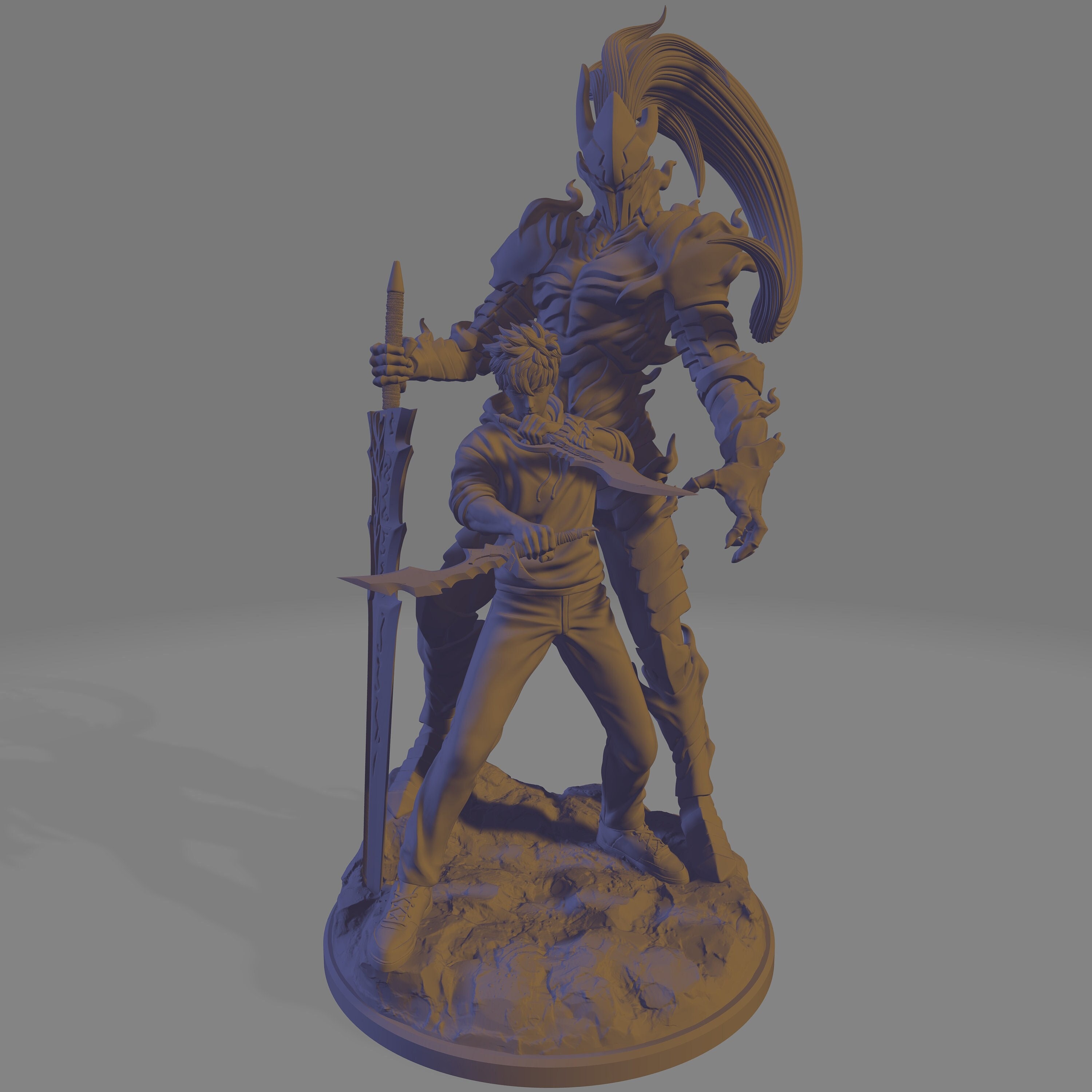 SOLO LEVELING Sung Jin-woo and Igris STL File - Etsy UK