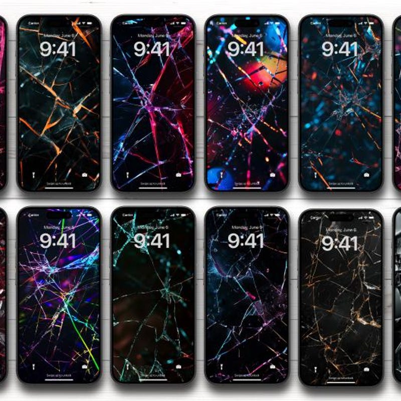 Cracked Black Screen - Etsy UK