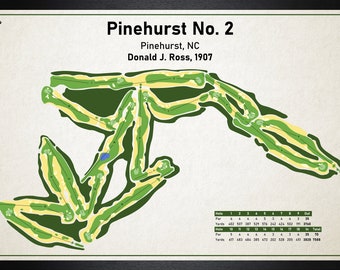 Pinehurst No. 2 Golf Course Map - Etsy