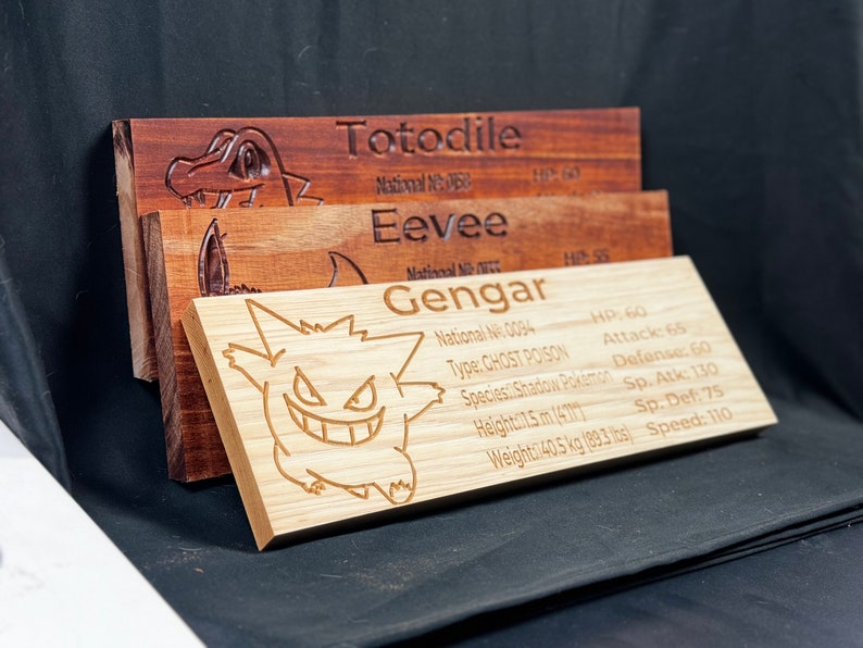 Custom Wooden Pokédex Entry Engraving - Etsy