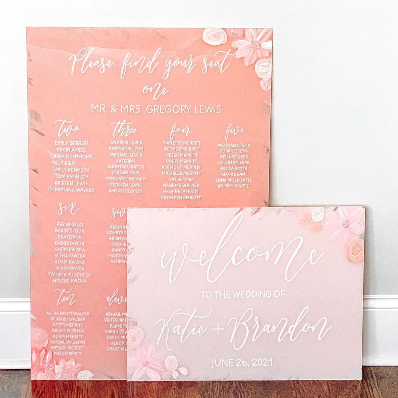 Blush Pink Wedding Sign Package, Wedding Sign Bundle, Wedding Welcome ...