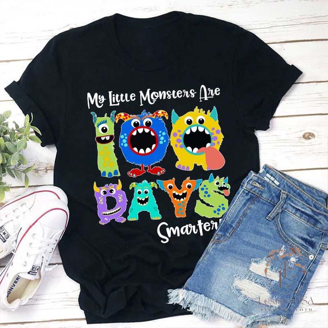 My Little Monsters Are 100 Days Smarter Teacher T-shirt, Teacher Shirt ...