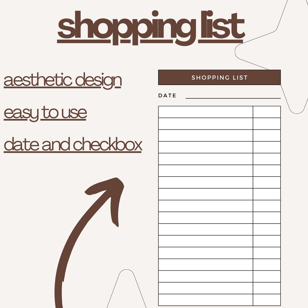 Shopping List, Grocery Shopping List, Grocery List Template, Grocery ...