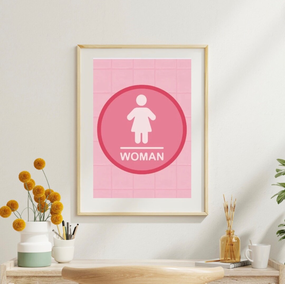 Trendy Bathroom Print Minimalist Heart Poster College Bathroom Art Cute ...