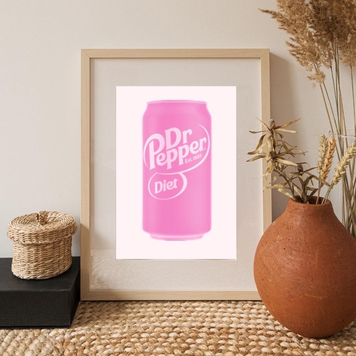 Pink Diet Coke and Diet Dr Pepper Set, Trendy Kitchen Decor, Pink Wall ...