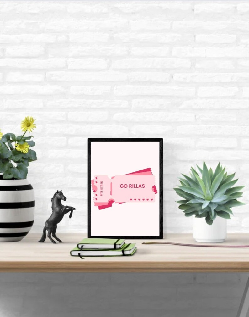 Ticket Wall Art Pink Art Print Trendy Prints Aesthetic Poster Ribbon ...