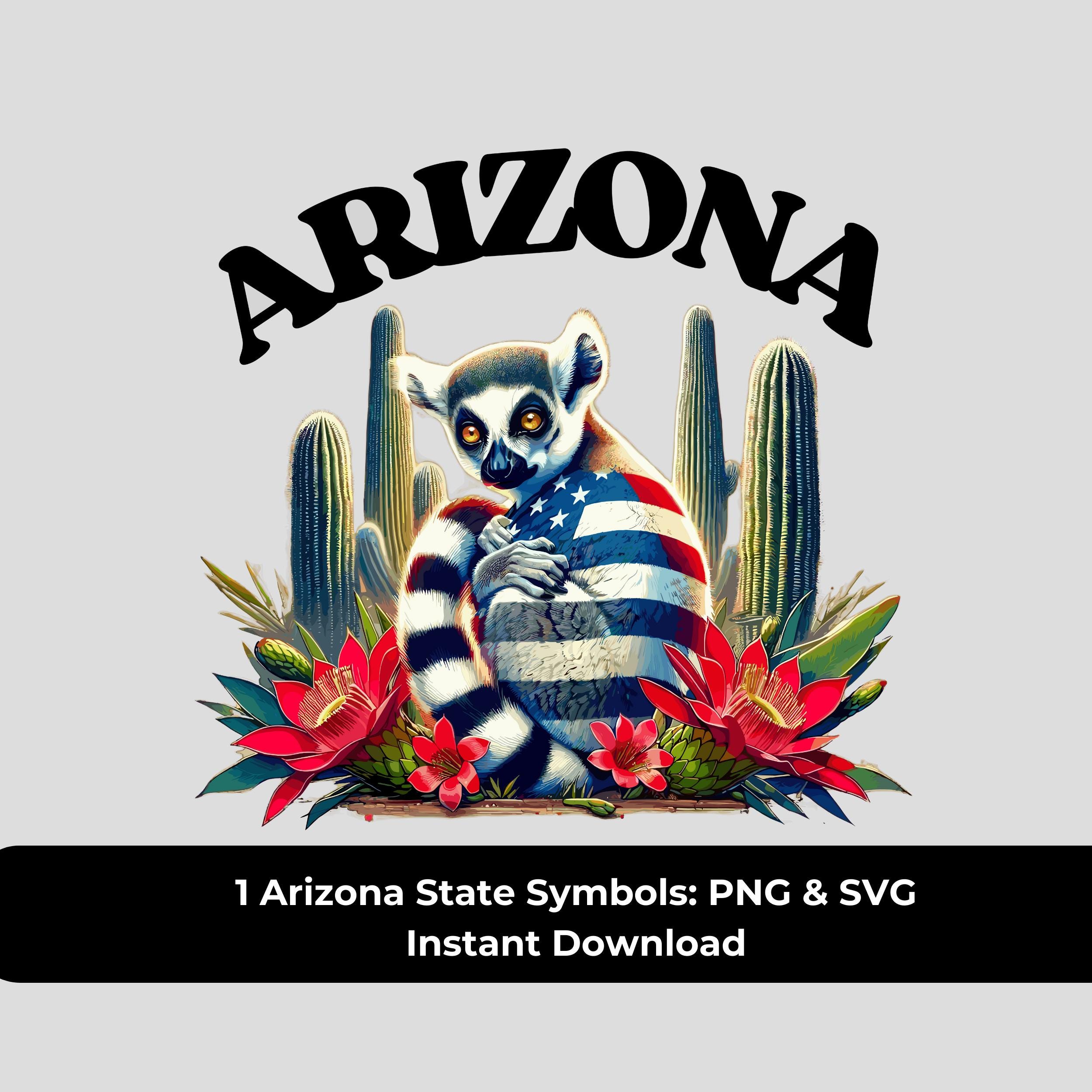 Arizona SVG PNG - USA State Symbols - Cactus Blossom Flower and ...