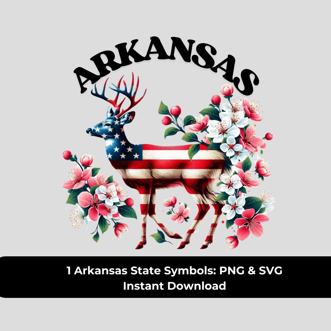 Arkansas SVG PNG - USA State Symbols - Whitetailed Deer Png - Apple ...