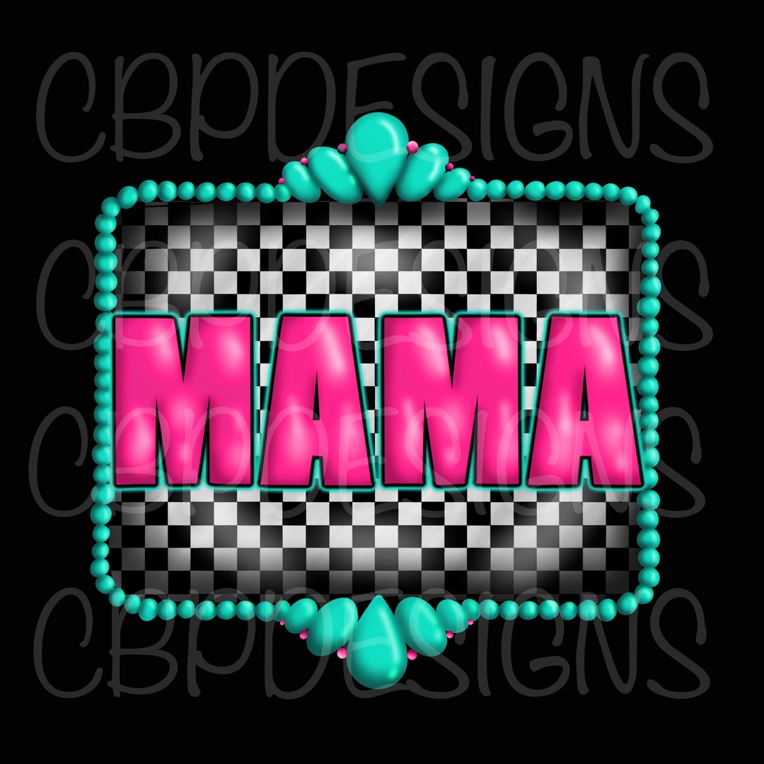 MAMA Checkered Frame Png Download - Etsy