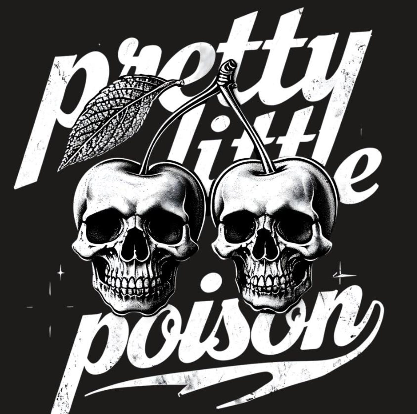 Pretty Little Poison PNG | Gothic Cherry Skull Sublimation Design ...