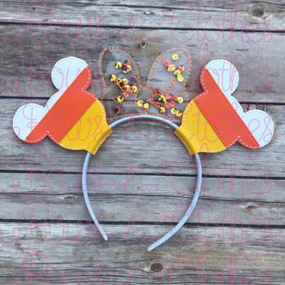 Candy Corn Mice Ears Headband in the Hoop Embroidery File, Digital ...