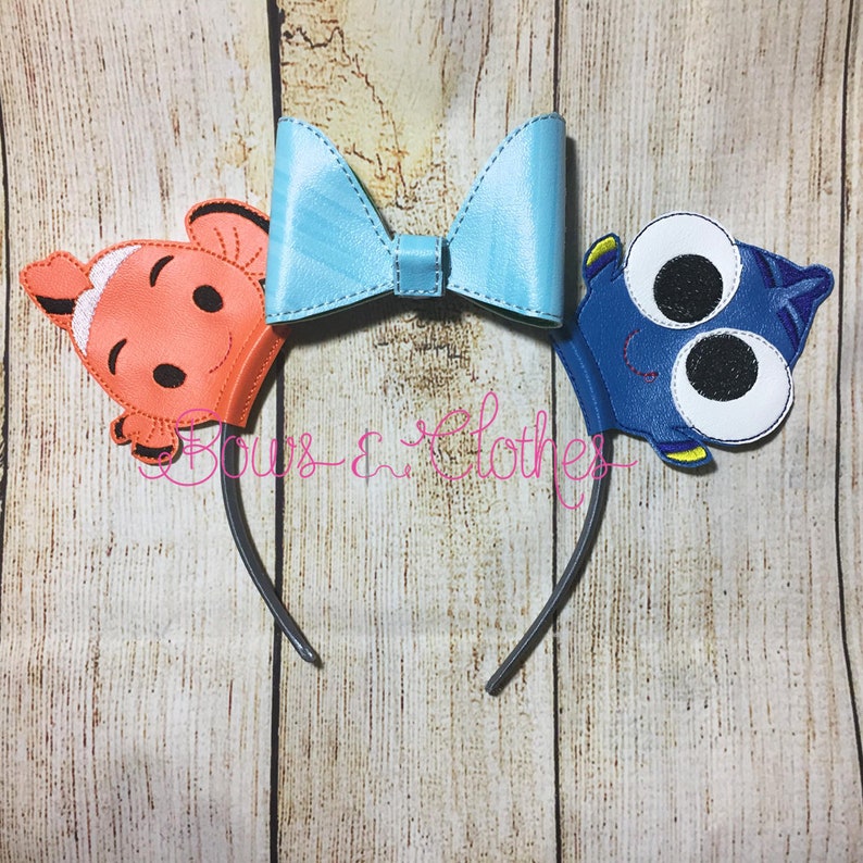 Fish Cuties Mouse Ears Headband in the Hoop Embroidery File, Digital ...