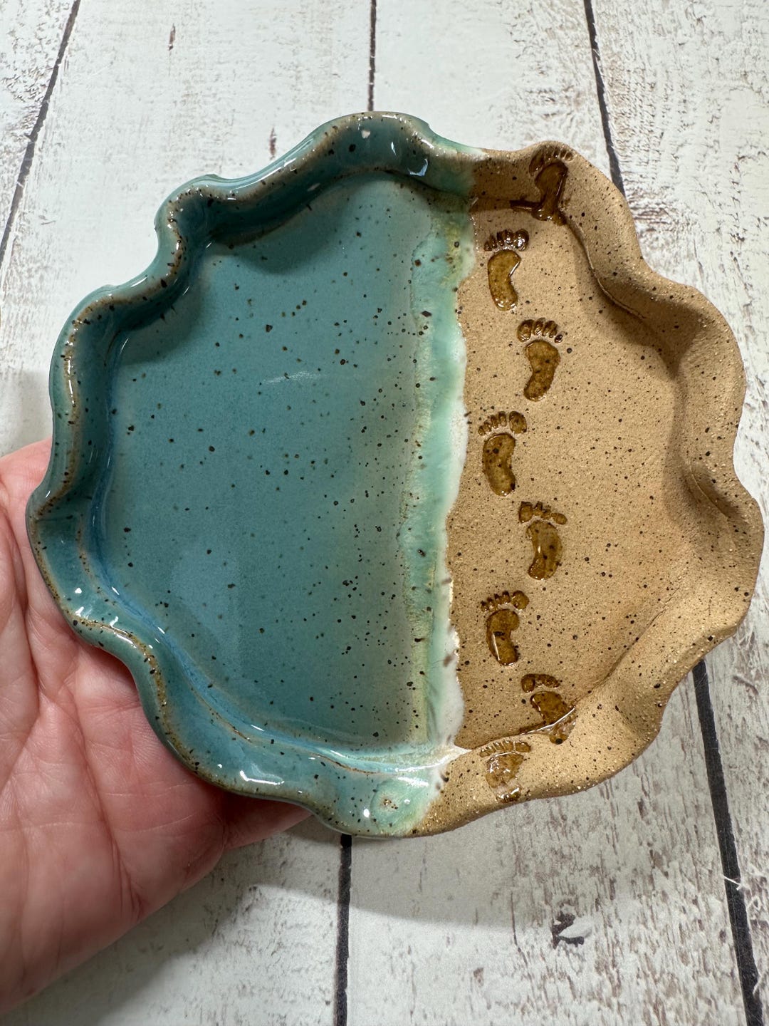 Handmade Footprints in the Sand Pottery Dish - Etsy