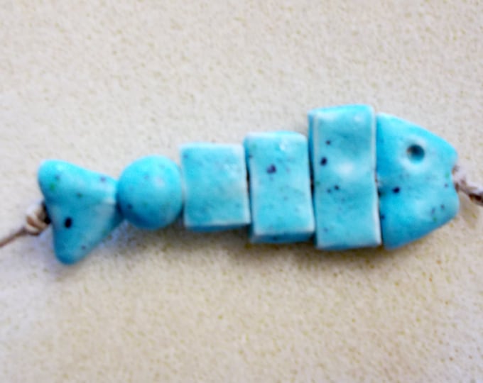 Handmade Robin Egg Blue Matte Ceramic Fish Bonz Pendant - Etsy