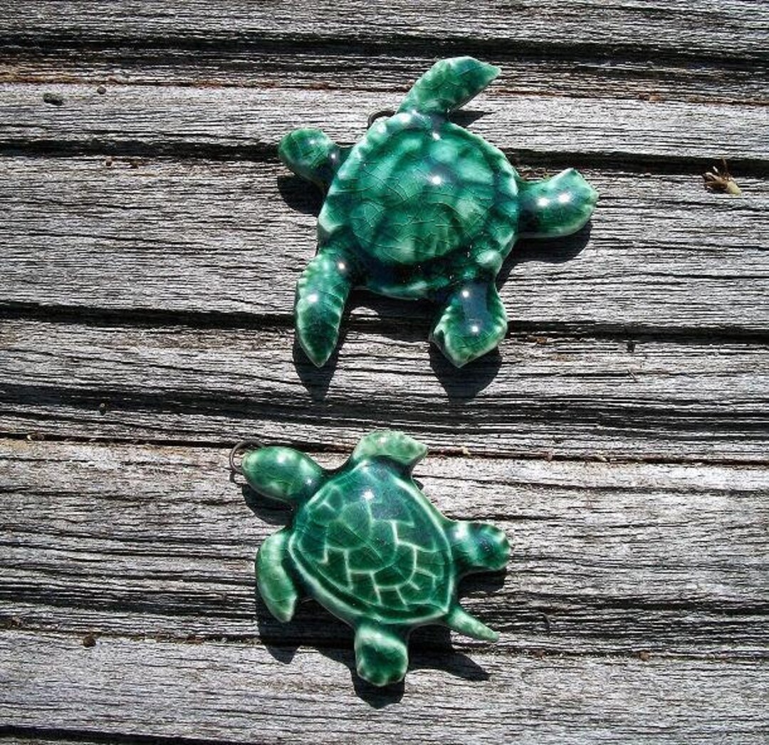 Pair of Ceramic Sea Turtles - Etsy