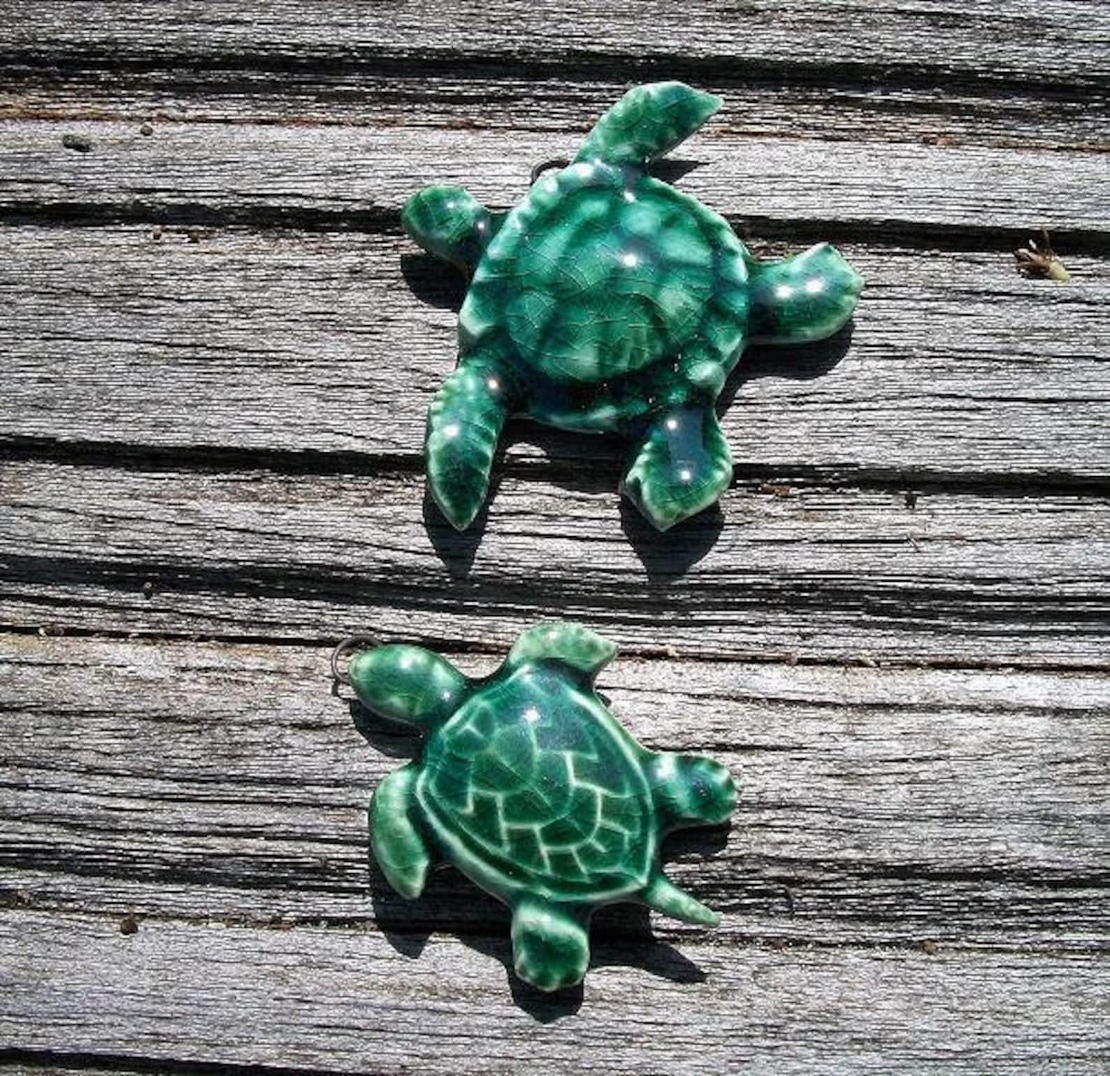 Pair of Ceramic Sea Turtles - Etsy
