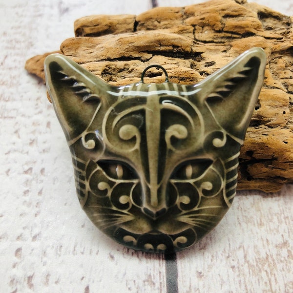 Ceramic Face Pendant - Etsy