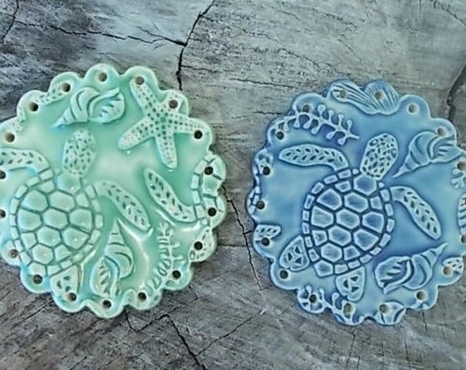 Handmade Ceramic Embossed Turtle Pine Needle Basket Base - Etsy