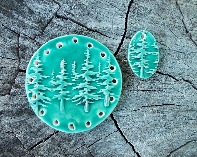 Handmade Ceramic Forest Pine Needle Basket Base - Etsy