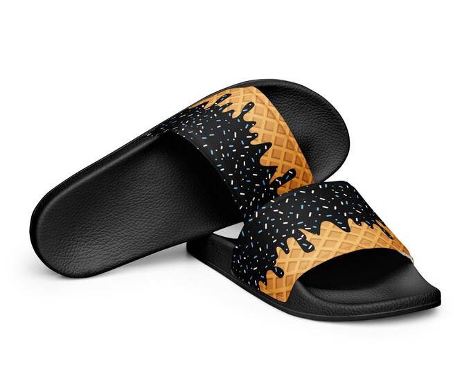 Black Drip Slides - Etsy