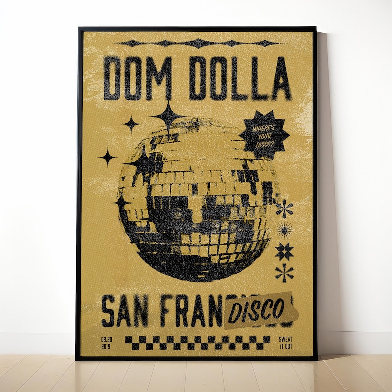 Dom Dolla Poster, House Music, San Francisco, Disco Ball, EDM Lovers ...