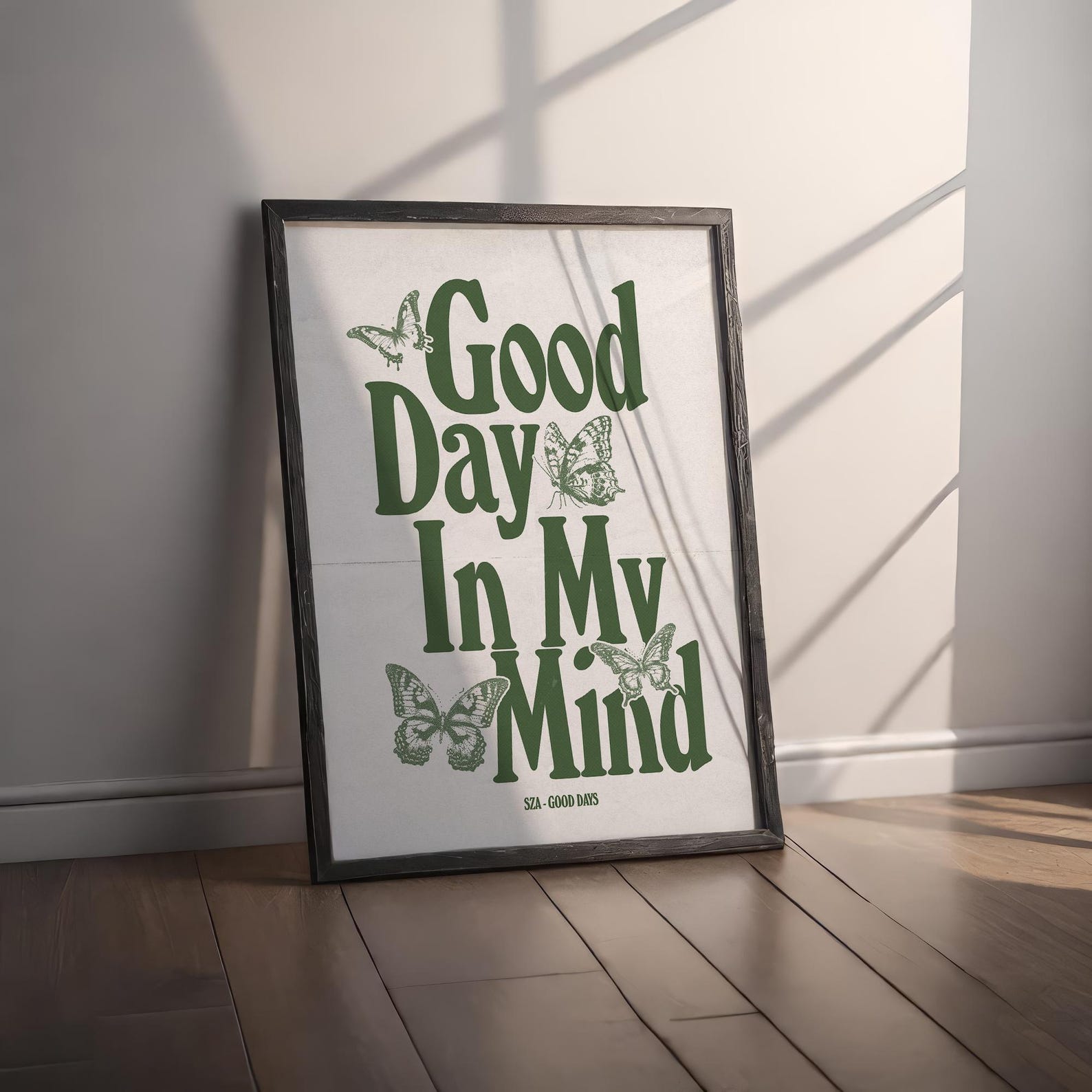 SZA Good Days Lyric Poster, Music Artist Digital Download Print, Green ...