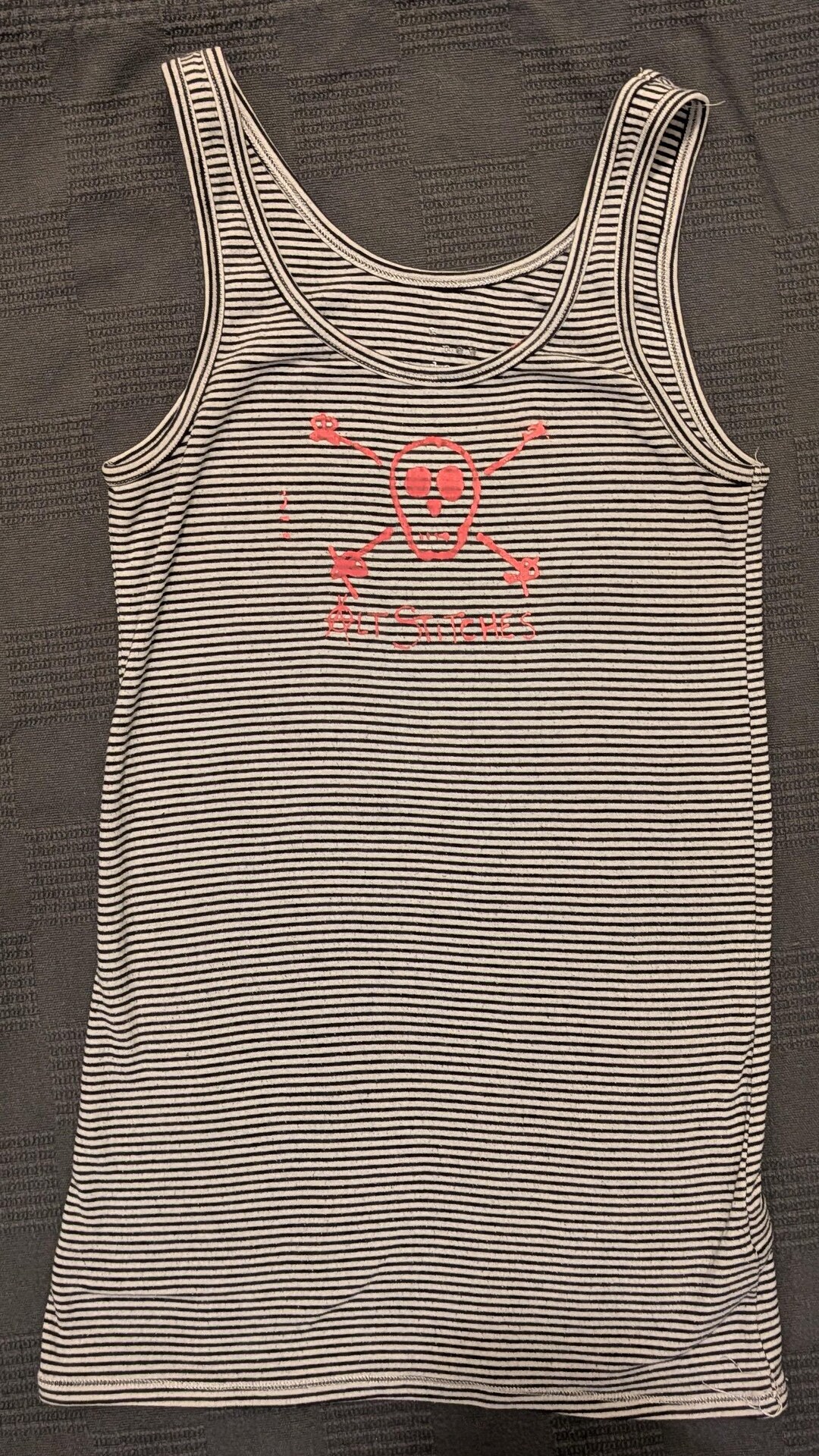 Alt. Stitches Original Screen Print Skull and Crossbones Hand Drawn - Etsy