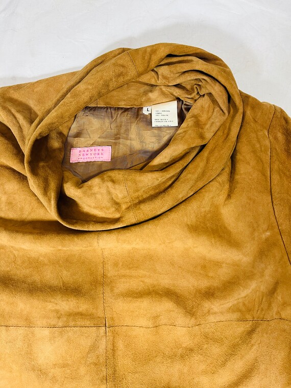 Barneys NY Suede Cowl Neck Pullover - Gem