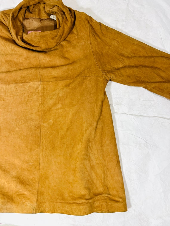 Barneys NY Suede Cowl Neck Pullover - Gem