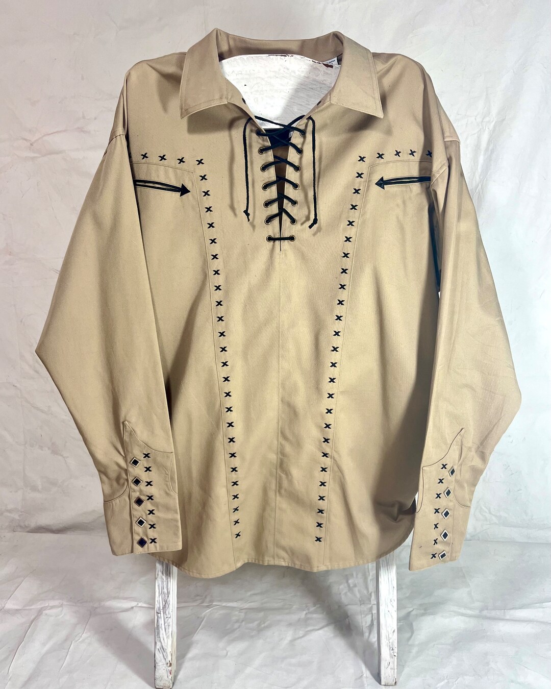 B&D Panhandle Slim Shirt Lace up Diamond Shape Snaps - Etsy