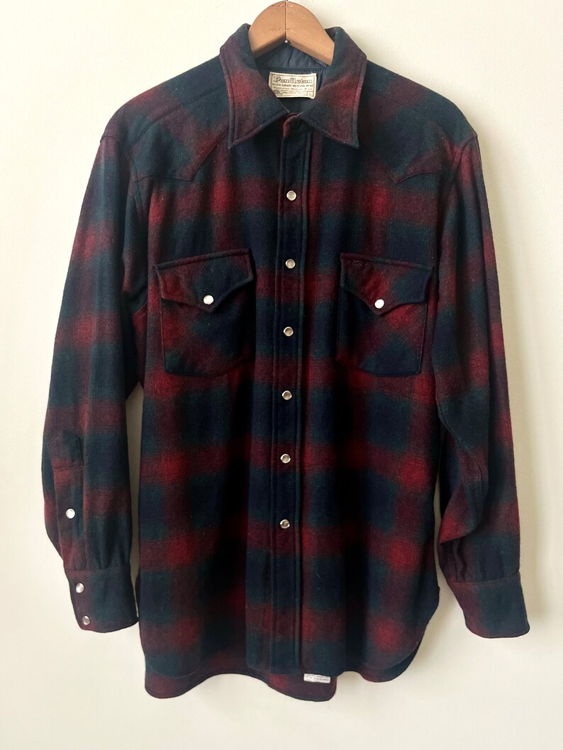 Pendleton Wool Shirt (pearl Snaps) SIZE M - Etsy