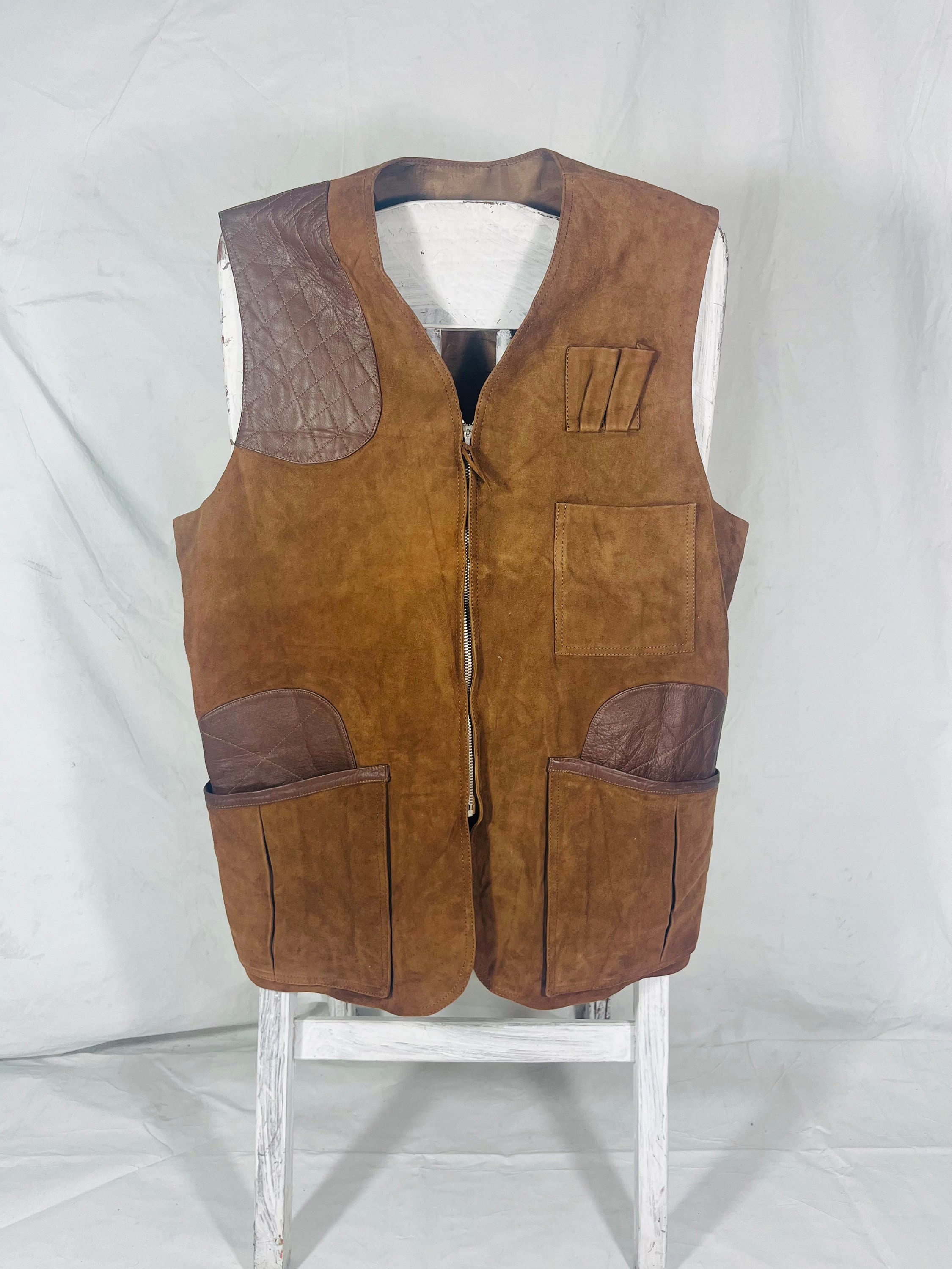 1950s Suede Vest (many Pockets) - Etsy 1950s Suede Vest (many Pockets) - Etsy