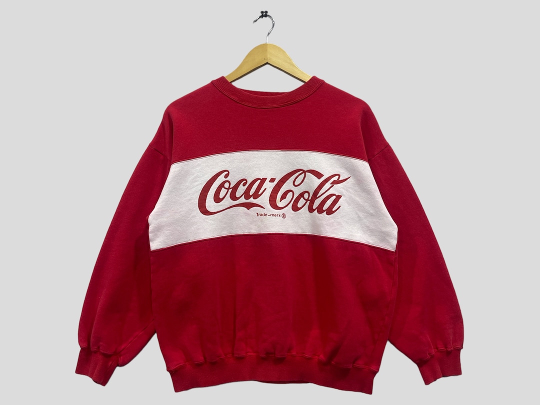 Vintage 90s Coca Cola Biglogo Red Sweatshirt Medium Coca Cola Spell Out ...