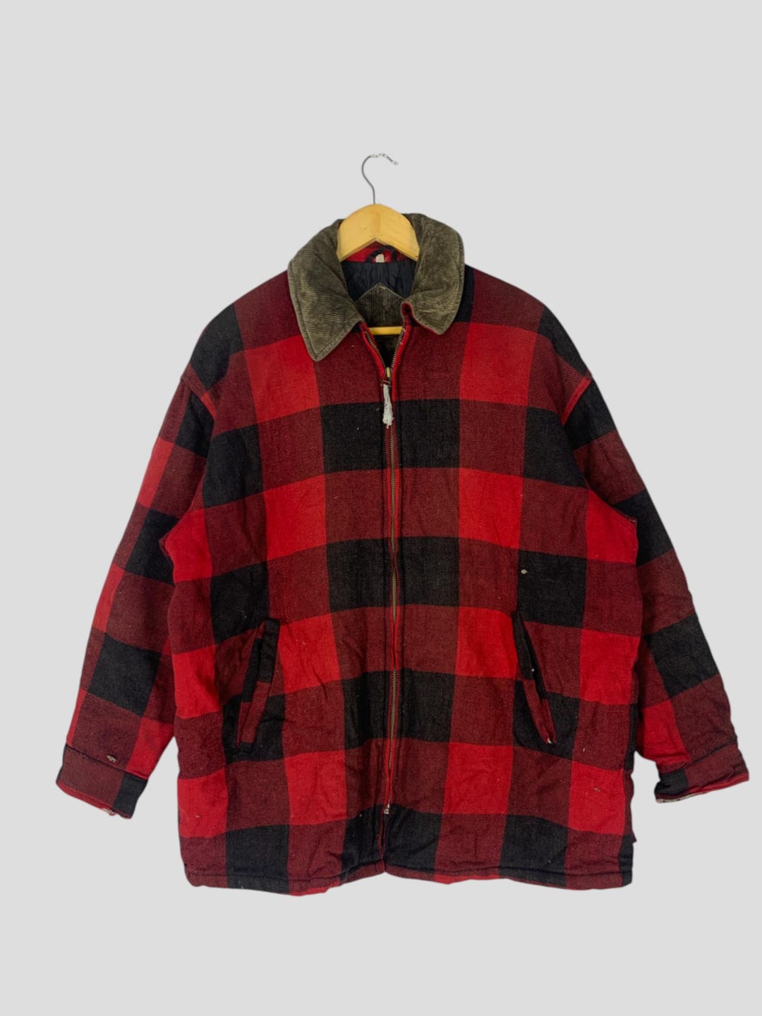Vintage Plaid Wool Jacket: 90s Tartan Checkered Coat, Rockabilly Style ...
