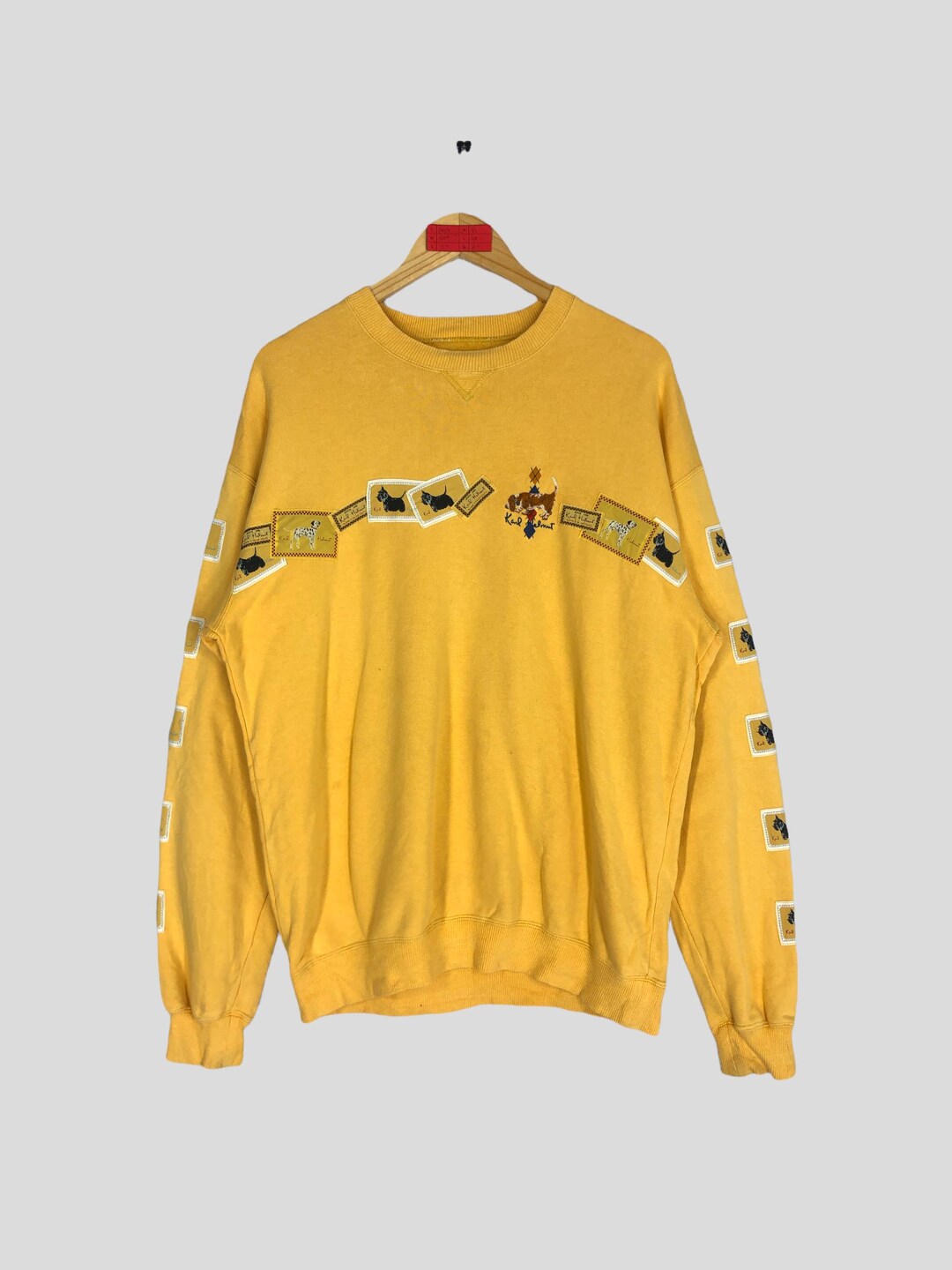 Vintage 1990s Karl Helmut Japan Sweatshirt Black Dog Printed Karl ...