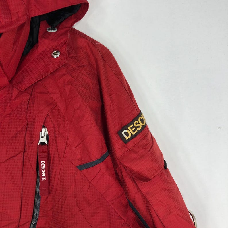 Vintage Descente Ski Wear Hoodie Jacket Descente Skiing Cold Weather Snow Gear Bomber Red ...