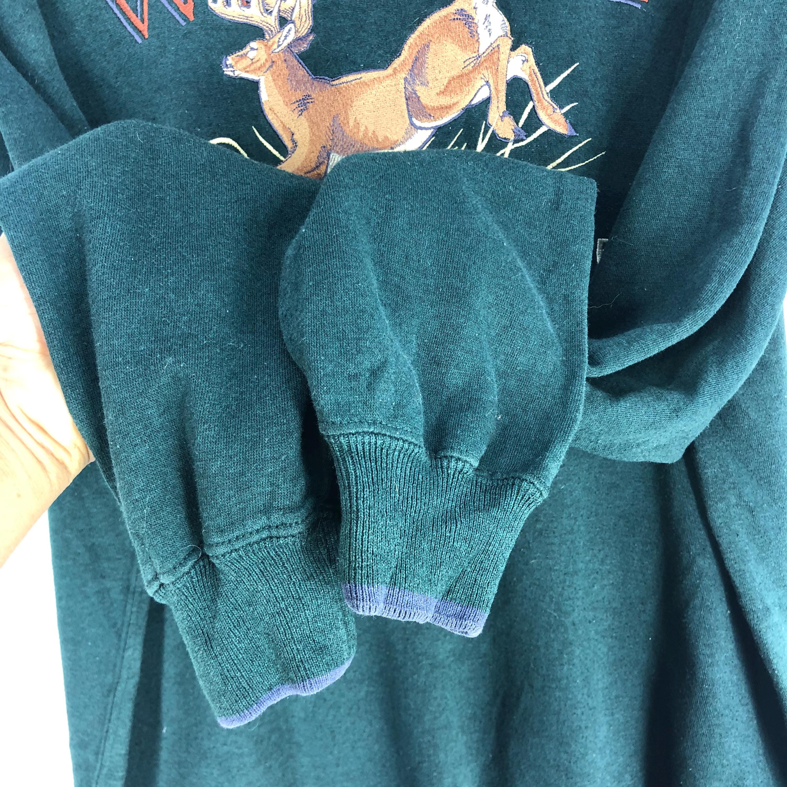 Vintage 90s North America Wildlife Deer Big Image Sweatshirt Deer ...