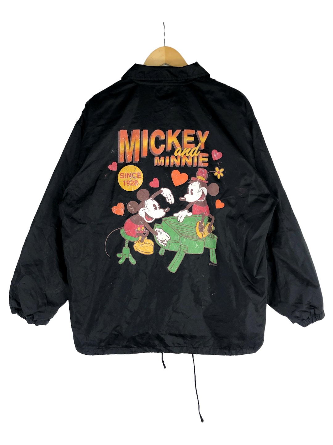 Vintage Mickey Mouse and Minnie Windbreaker Zipper Jacket Mickey Disney ...