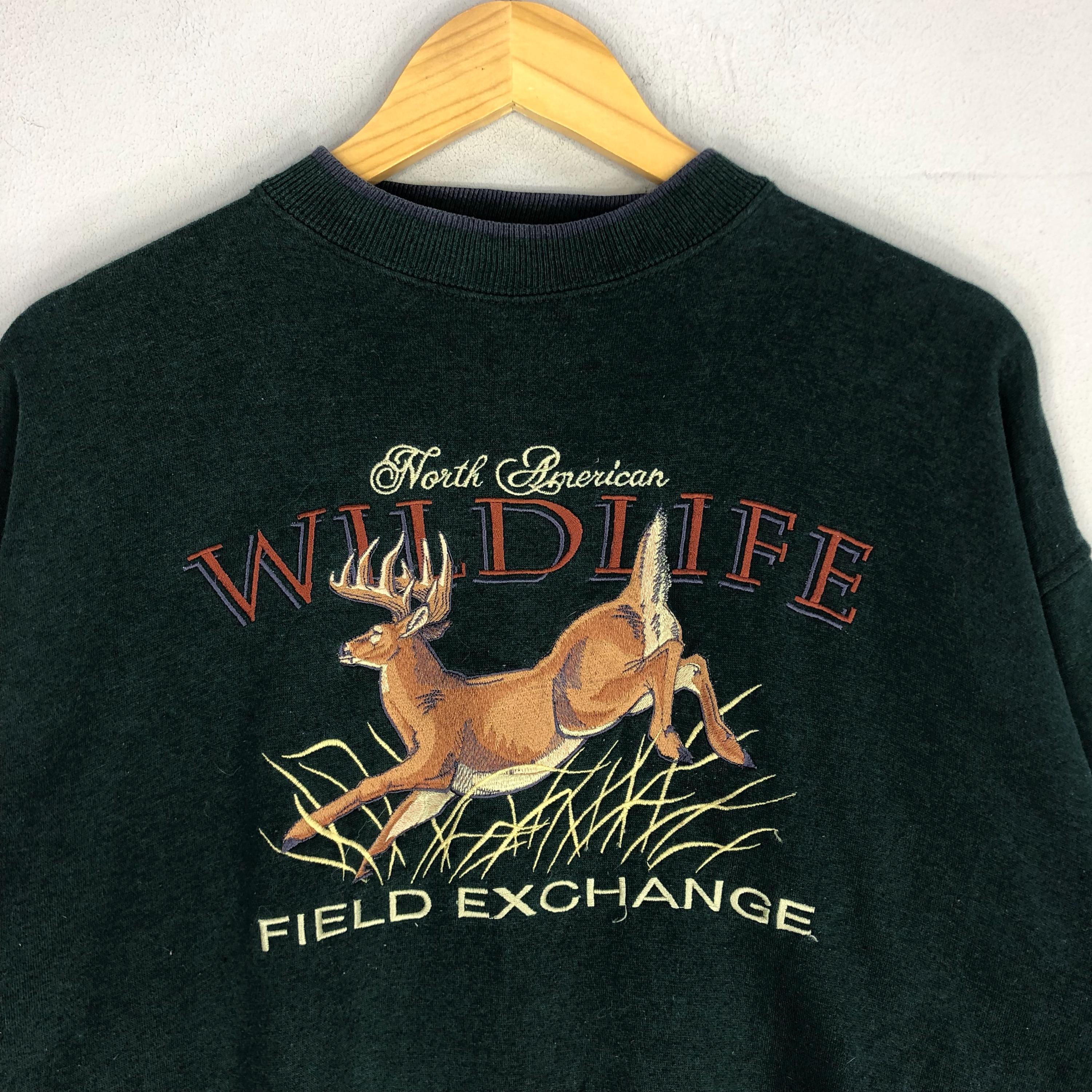 Vintage 90s North America Wildlife Deer Big Image Sweatshirt Deer ...