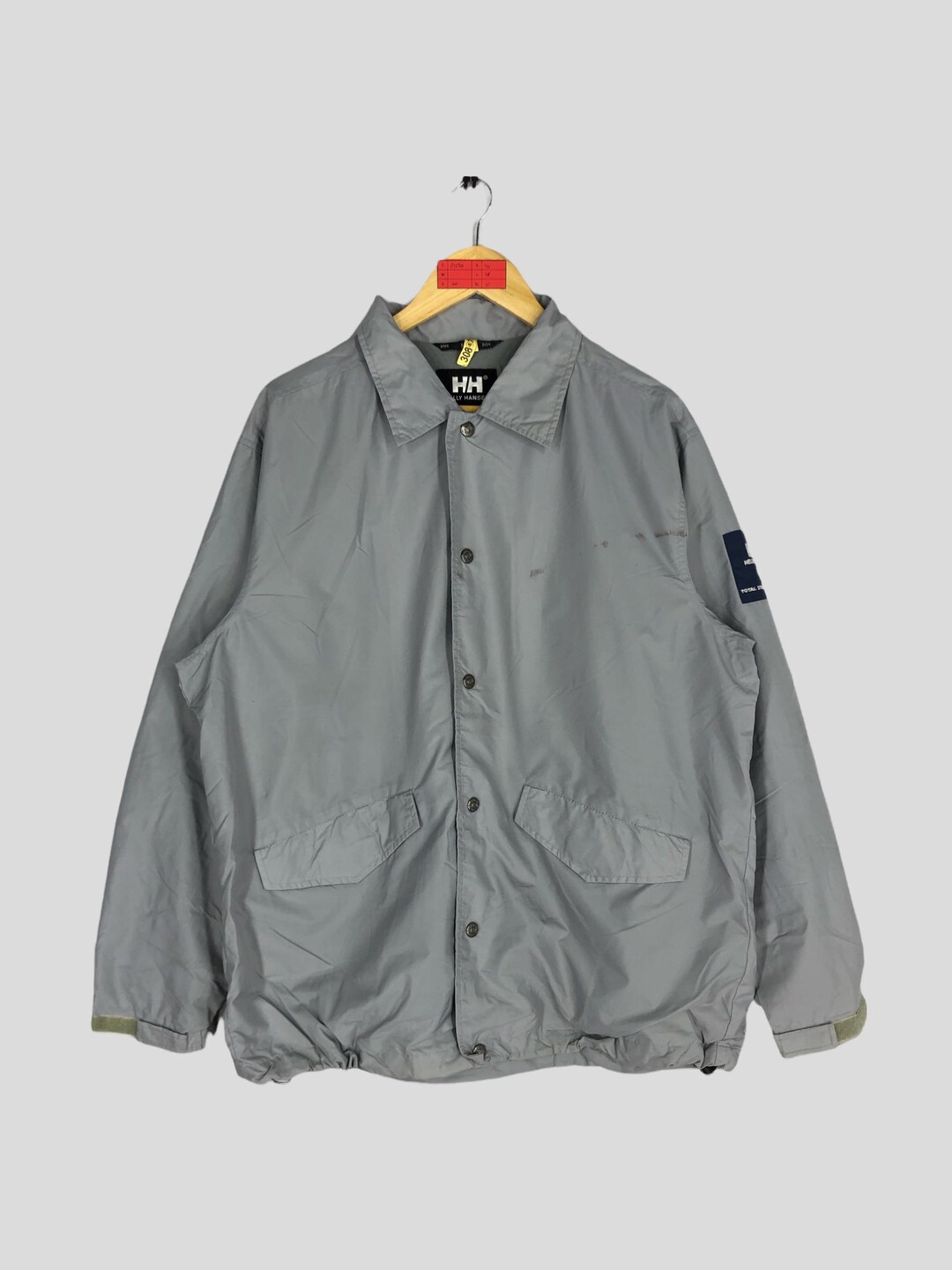 Vintage 90s Helly Hansen Gray Windbreaker Jacket - Size L - Etsy